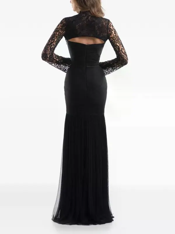 IMROSKA Lace-panelled Ruched Maxi Dress