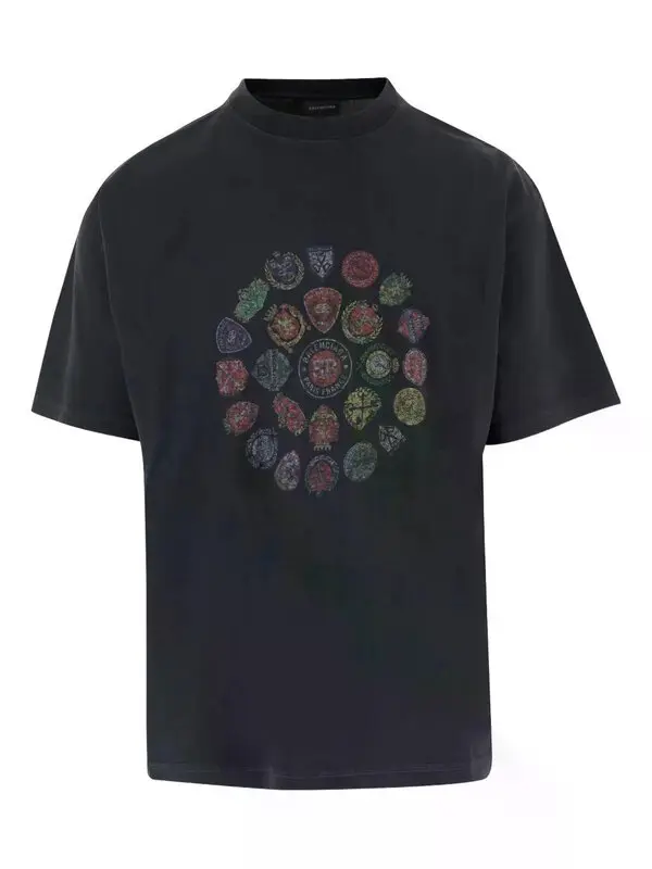 Balenciaga Spiral Crest T-shirt - Black
