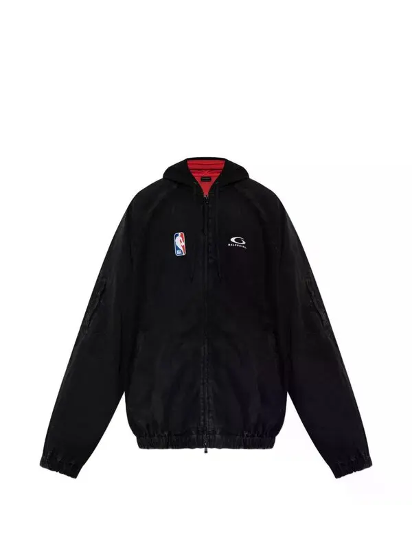 Balenciaga Zip-up Hooded Jacket - Black