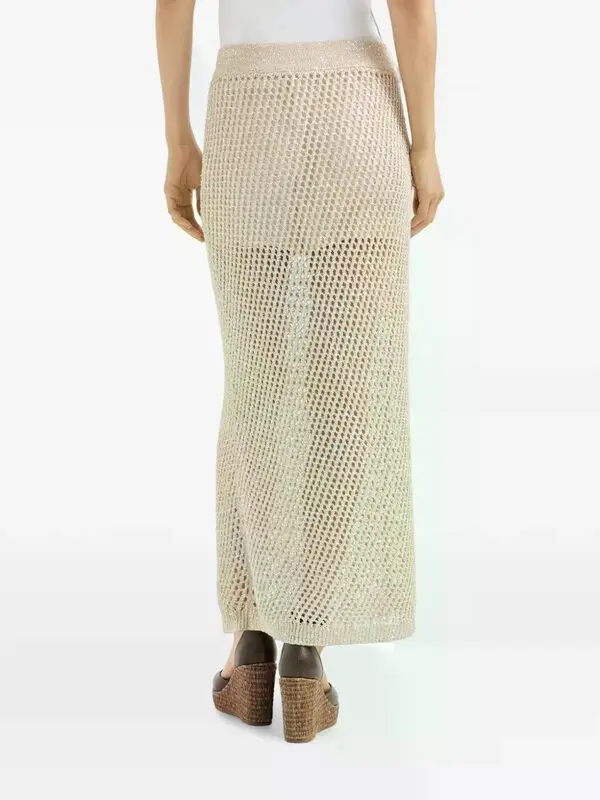 Brunello Cucinelli Dazzling Texture Net Knit Skirt