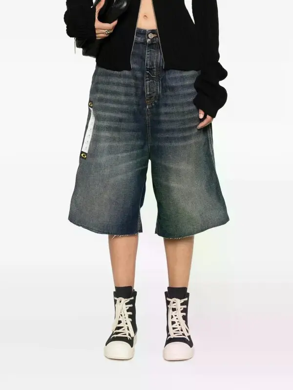 Balenciaga Frayed Hem Denim Shorts