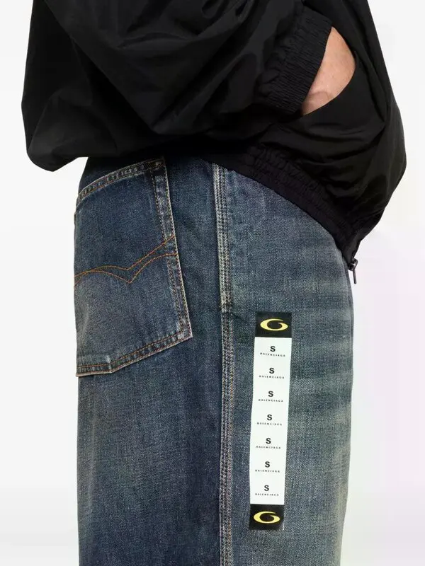 Balenciaga Frayed Hem Denim Shorts