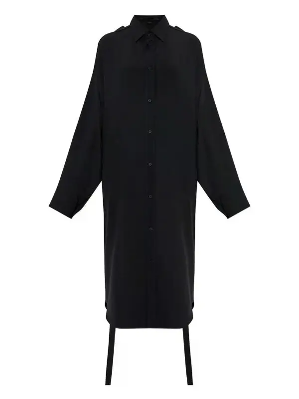 Balenciaga Lace-up Shirt Dress - Black