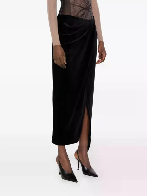 Balenciaga Velvet Midi Skirt