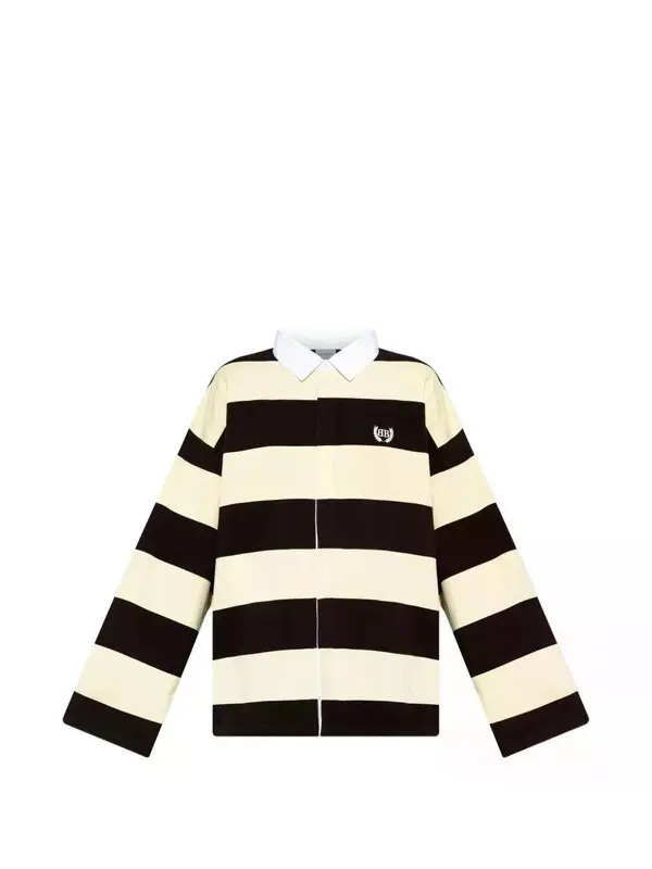 Balenciaga Striped Logo-embroidered Shirt