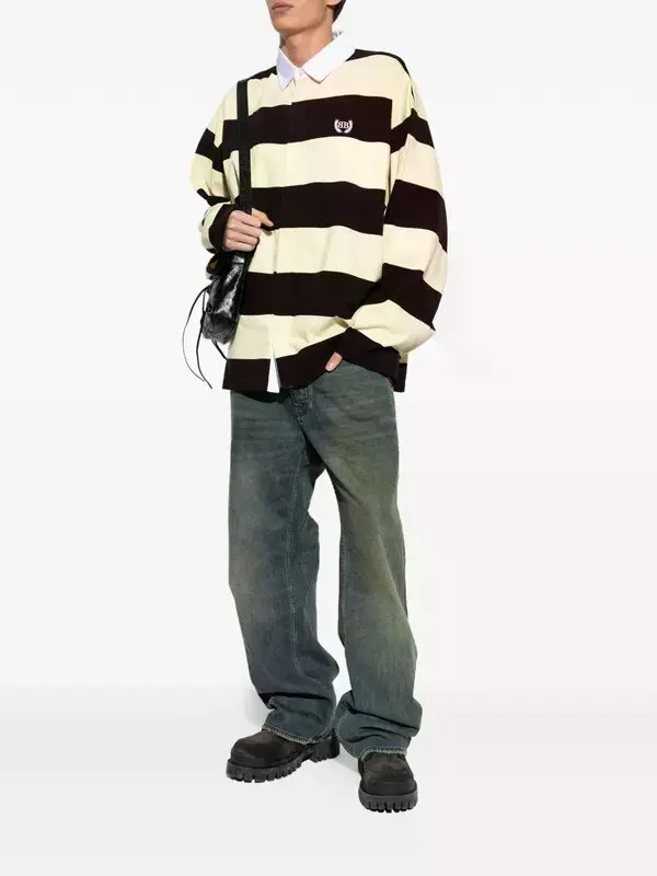 Balenciaga Striped Logo-embroidered Shirt