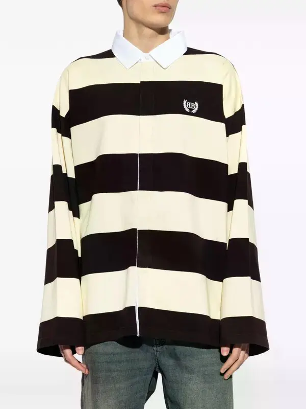Balenciaga Striped Logo-embroidered Shirt