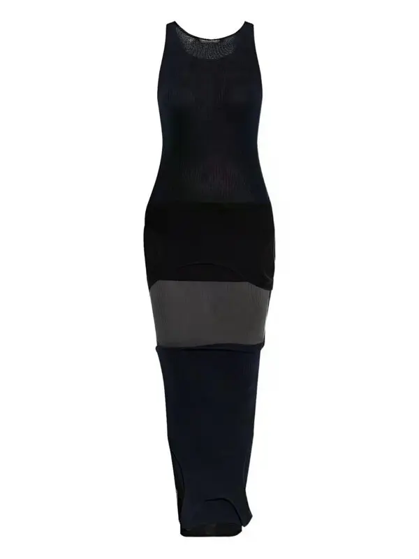 Balenciaga Ribbed Layered Cut-out Maxi Dress
