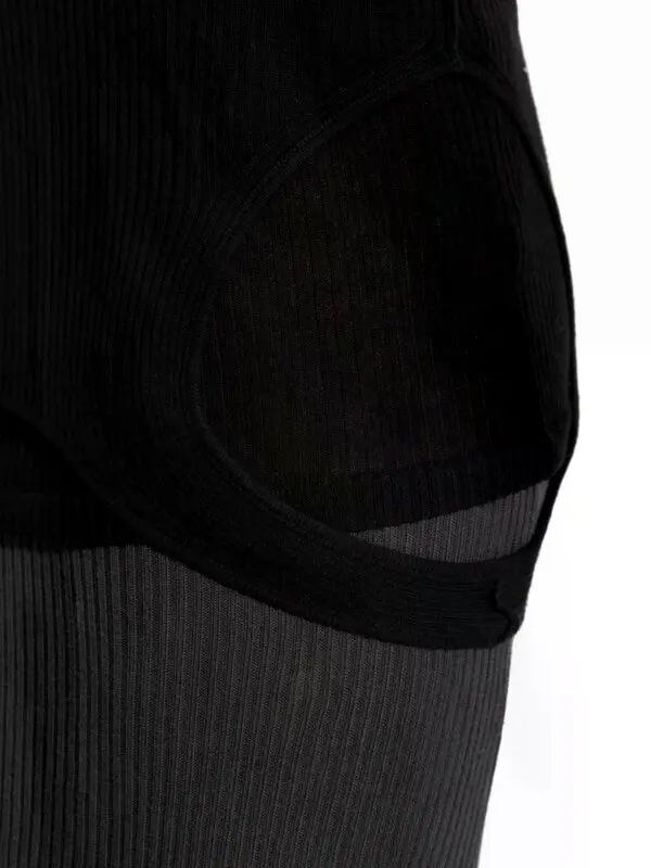 Balenciaga Ribbed Layered Cut-out Maxi Dress