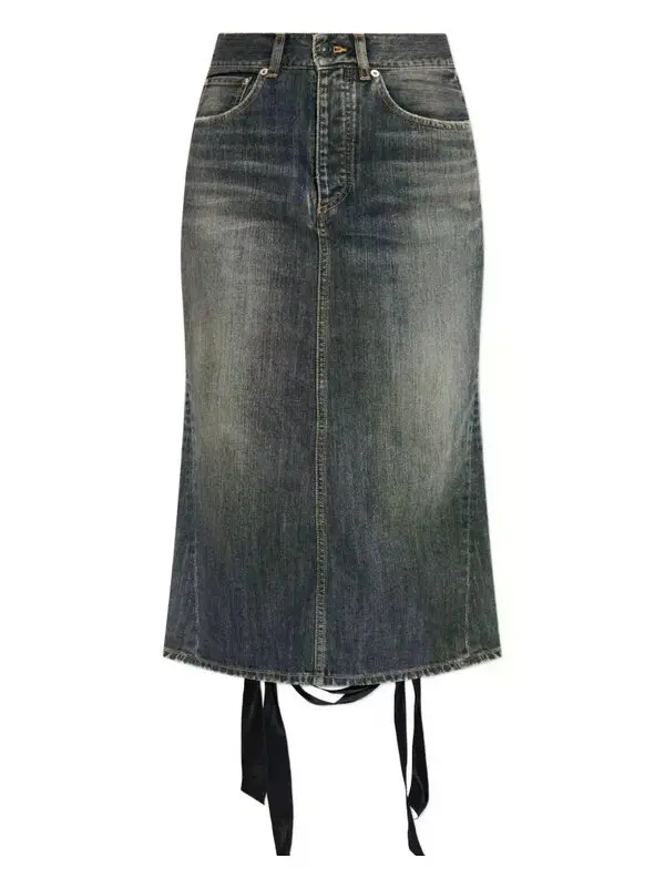 Balenciaga Lace-up Midi Skirt - Grey