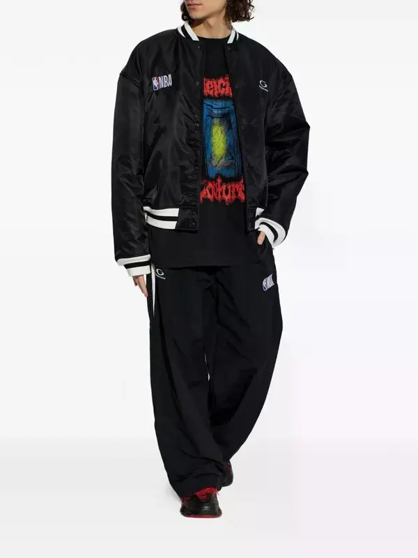 Balenciaga X Nba Logo-patch Bomber Jacket