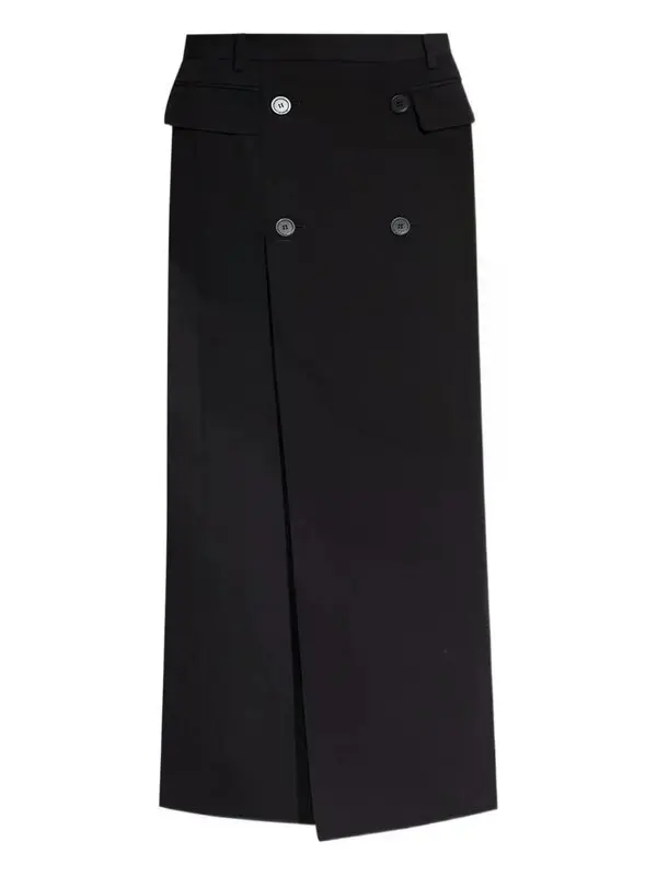 Balenciaga Double-breasted Split Skirt - Black