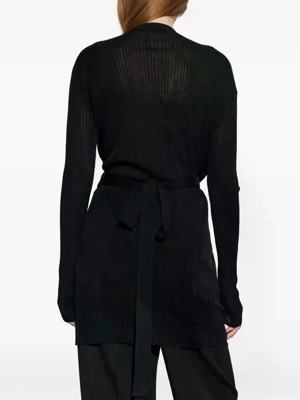 Balenciaga Ribbed-knit Wrap-tie Cardigan