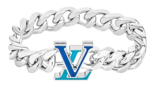 LOUIS VUITTON Stainless Steel Enamel M Costume Bracelet