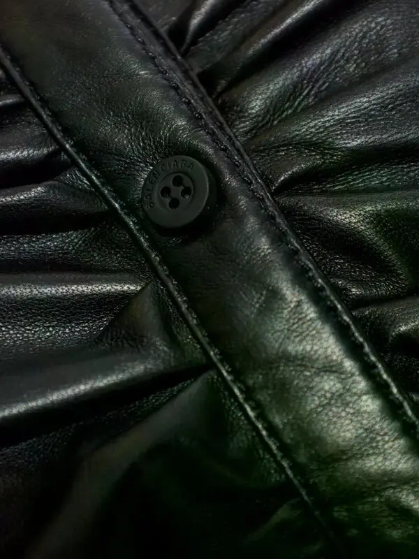 Balenciaga Ruched Leather Shirt