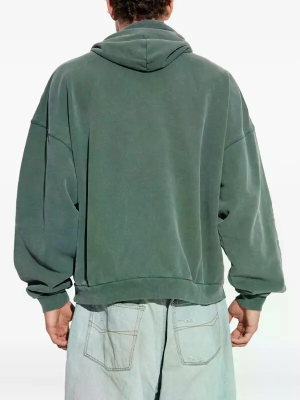 Balenciaga Logo Print Cotton Hoodie - Green