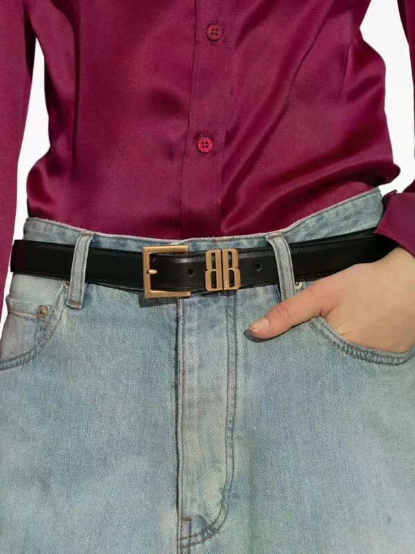 Balenciaga Buckle Logo Belt - Black