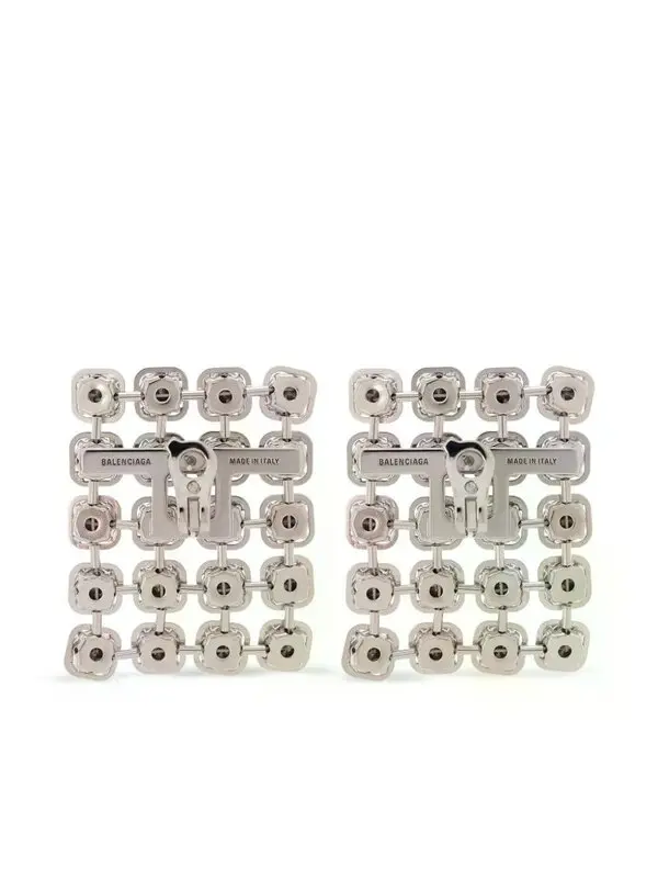 Balenciaga Crystal Embellished Rectangle Earrings
