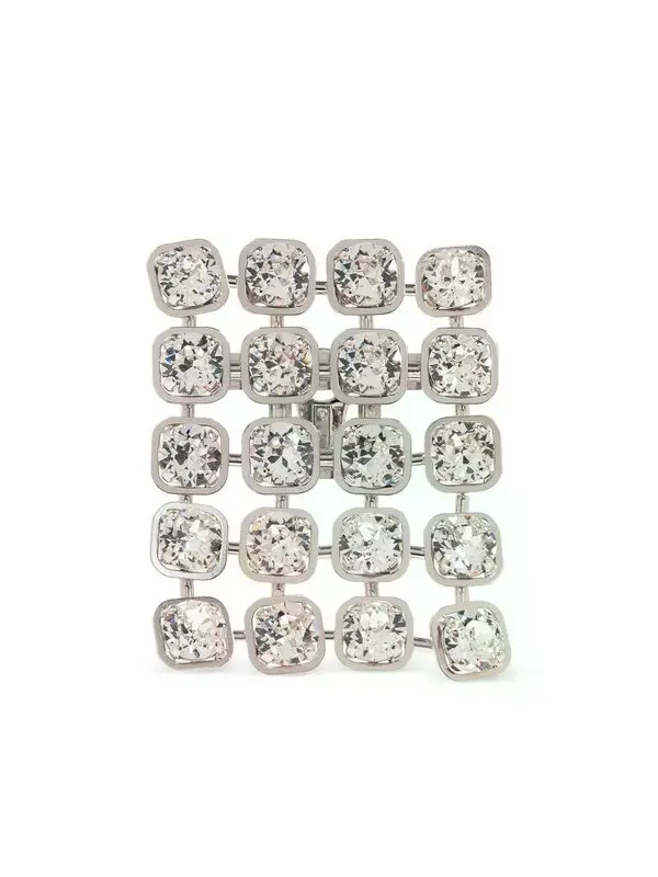 Balenciaga Crystal Embellished Rectangle Earrings