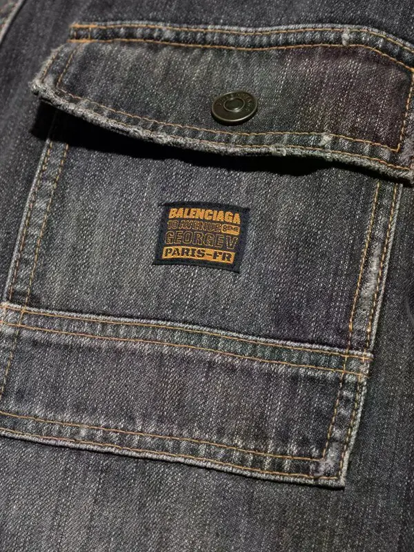 Balenciaga Logo-appliqué Denim Shirt