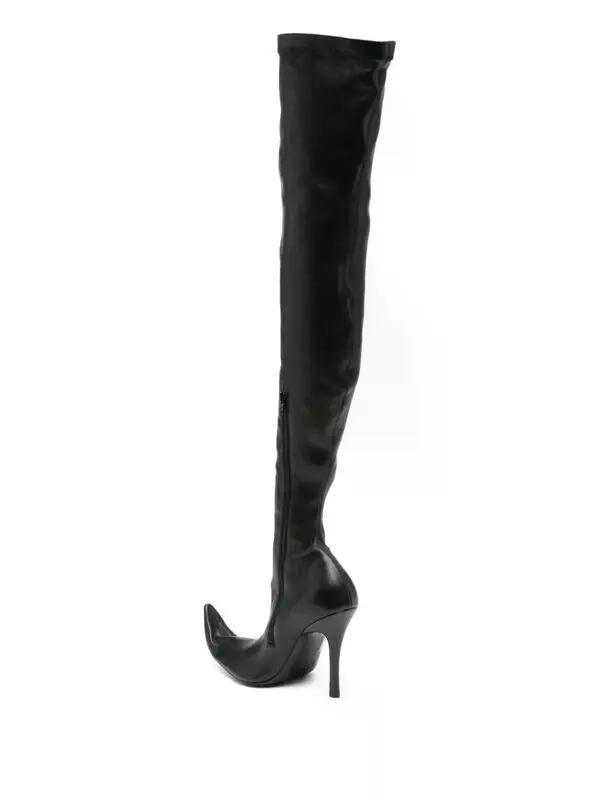 Balenciaga 110mm Leather Pointed-toe Over-the-knee Boots