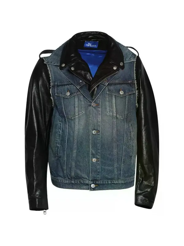 MARKING DISTANCE Layered-effect Leather Jacket