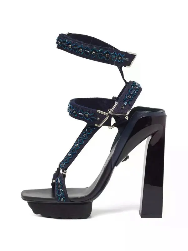 Versace Crystal-embellished Ankle-strap Sandals