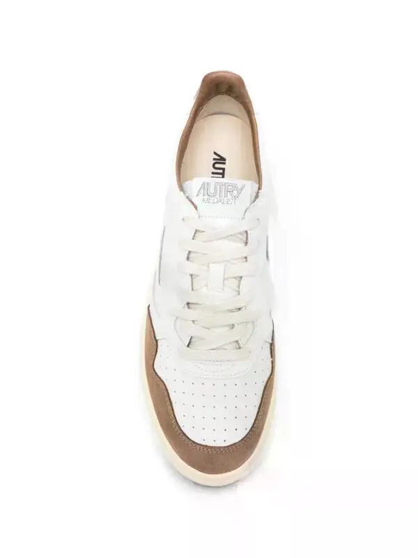 AUTRY Suede-panelled Perforated Sneakers - White