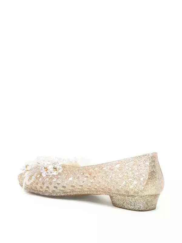 HEAVENLY JELLY Glitter-embellished Flat Pumps
