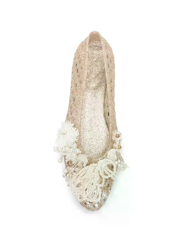 HEAVENLY JELLY Glitter-embellished Flat Pumps