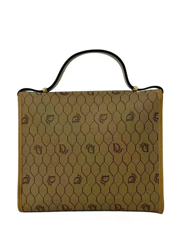 Dior Honeycomb Coated Canvas Satchel - Neutrals