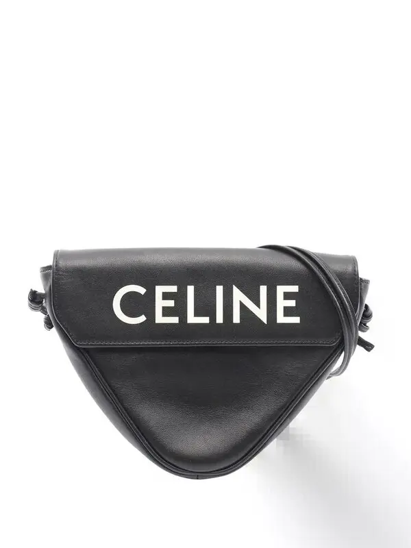 Celine Smooth Calfskin Logo Triangle Crossbody Bag