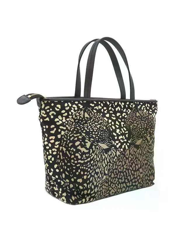 FERRAGAMO Gancini Leopard Print Nylon Tote
