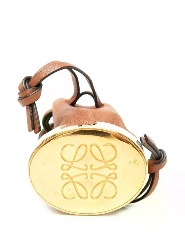 Loewe Leather Balloon Bag Pendant Necklace - Brown