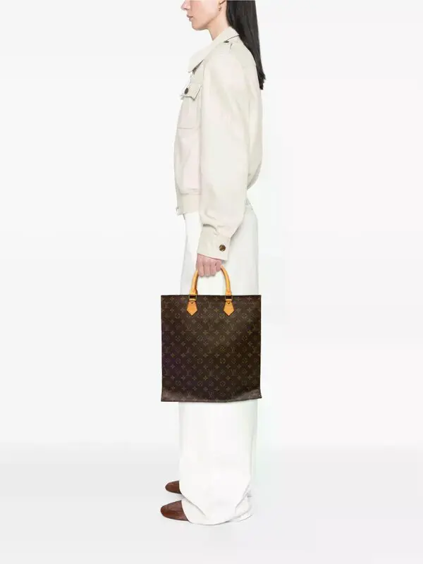LOUIS VUITTON Monogram Sac Plat Tote Bag - Brown