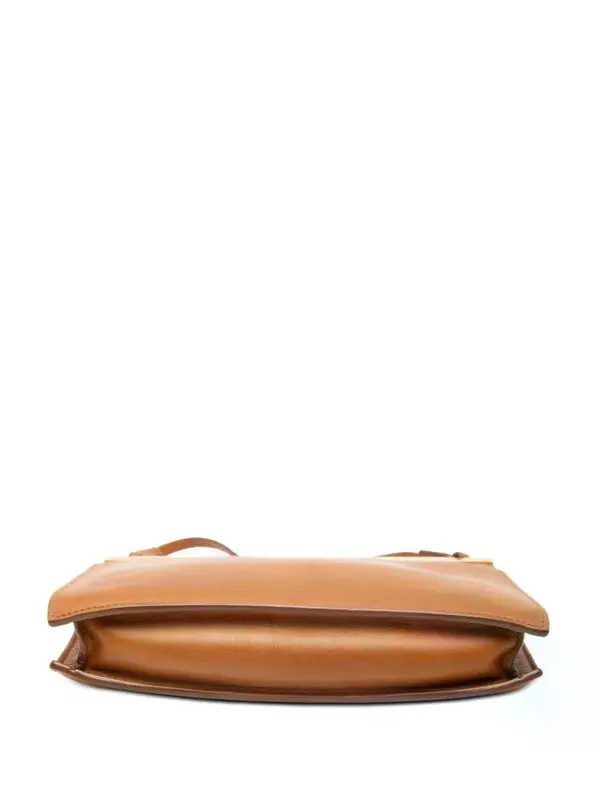Celine Leather Clasp Crossbody Bag - Brown