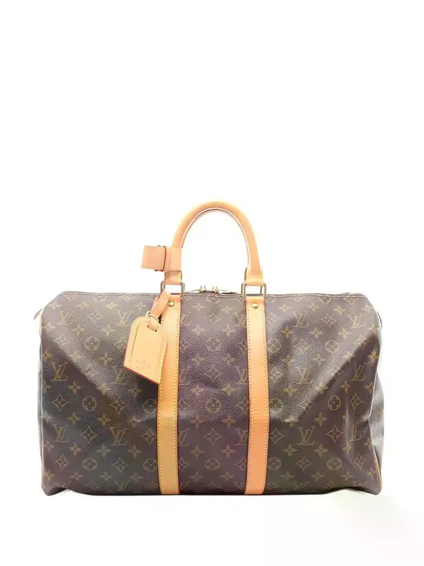 LOUIS VUITTON Monogram Keepall 45 Travel Bag - Brown