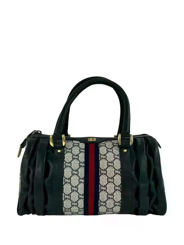 Gucci Gg Supreme Plus Web Boston Bag - Neutrals