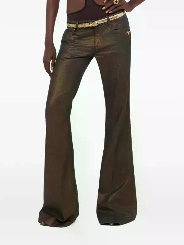 Roberto Cavalli Metallic Flared Jeans