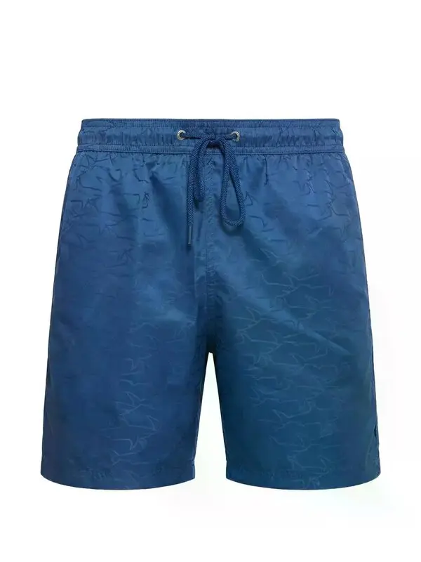 Paul & Shark Logo-jacquard Swim Shorts - Blue
