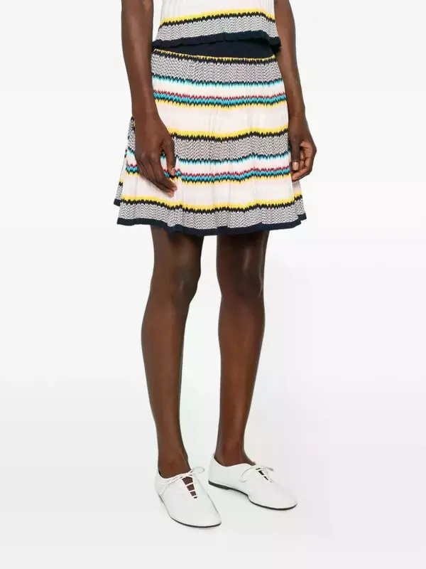 Casablanca Chevron-knit Mini Skirt