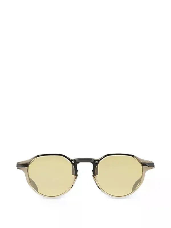 MOVITRA Geometric Frame Sunglasses With Yellow Tinted Lenses - Neutrals