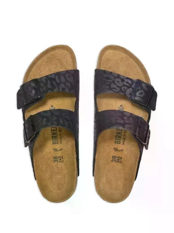 BIRKENSTOCK Arizona Leopard-print Calf Suede Slides
