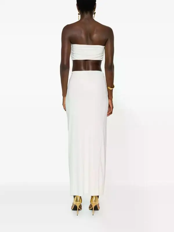 NISSA Pearl-embellished Bandeau Top And Skirt Set