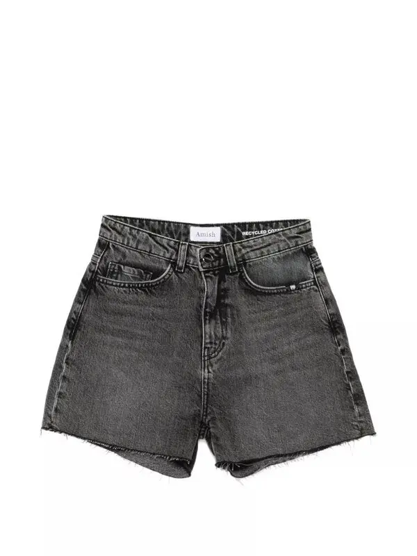 AMISH SUPPLIES Acid Wash Frayed Hem Shorts