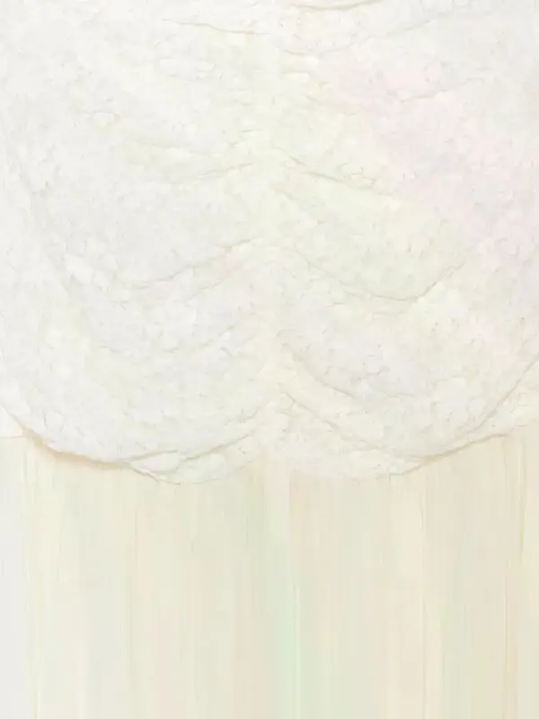 ROTATE BY BIRGER CHRISTENSEN Sleeveless Lace-panelled Ruched Maxi Dress - Neutrals
