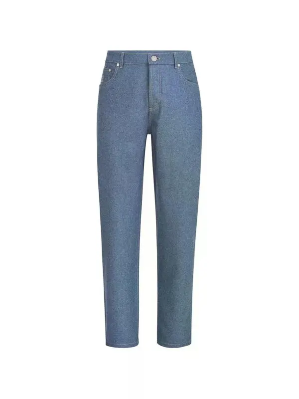 Brunello Cucinelli Virgin Wool Flannel Five-pocket Trousers - Blue