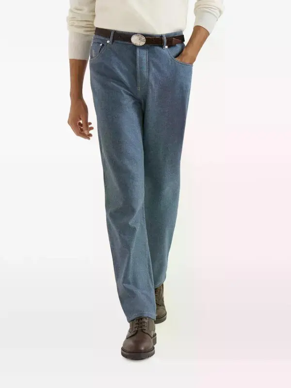 Brunello Cucinelli Virgin Wool Flannel Five-pocket Trousers - Blue