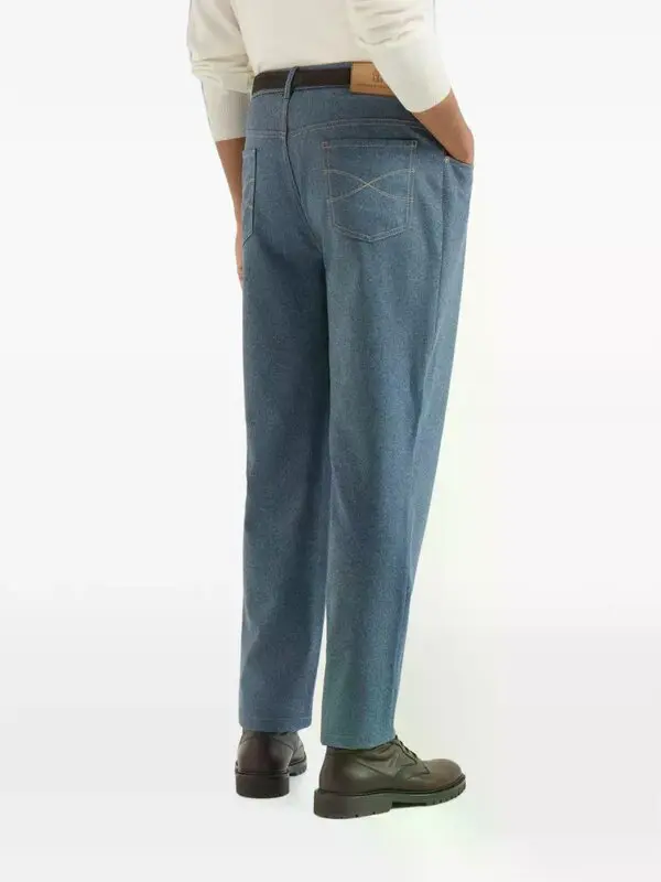 Brunello Cucinelli Virgin Wool Flannel Five-pocket Trousers - Blue