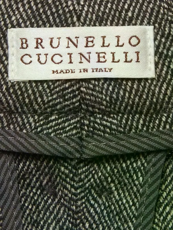 Brunello Cucinelli Monili Trim Herringbone Trousers
